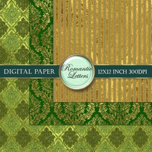 Digital Damask Digital Printable Paper Pack Digital Scrapbook Digital ...