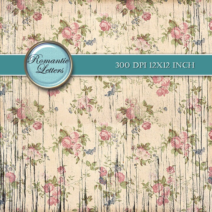 Digital Scrapbook Paper printable decoupage paper Shabby Chic | Etsy