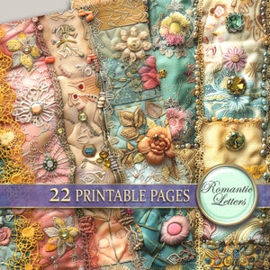 Digital Printable Scrapbook Paper Pack Junk Journal Paper Patchwork ...