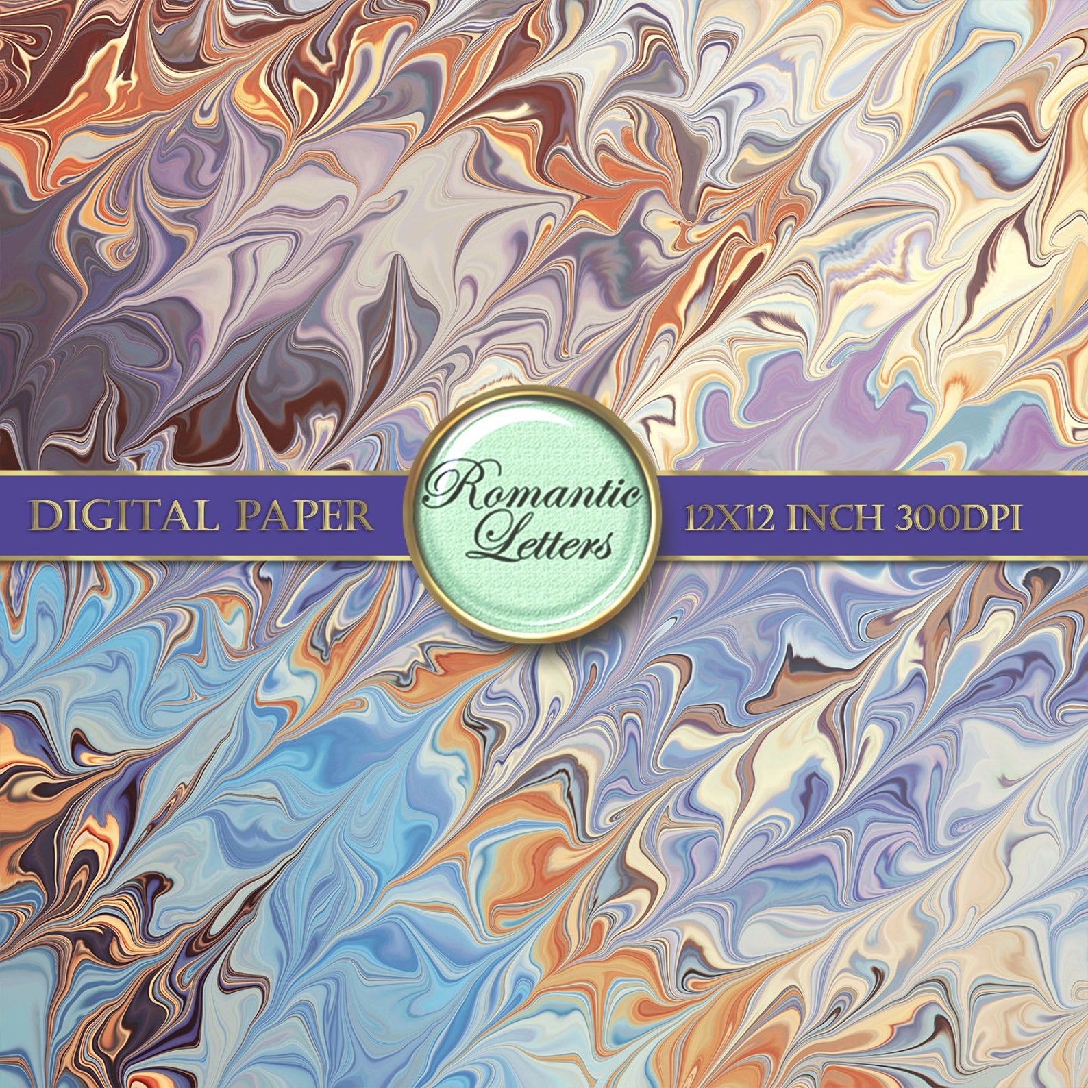 Marbled Digital Paper Pack Digital Scrapbook Background | Etsy