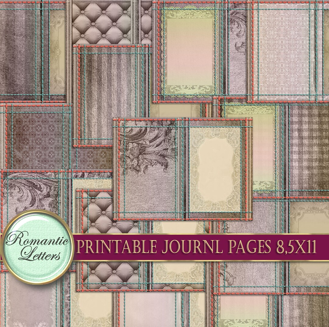 Junk Journal Pages Printable Scrapbook Paper Craft A4 8.5x11 Mini Album ...