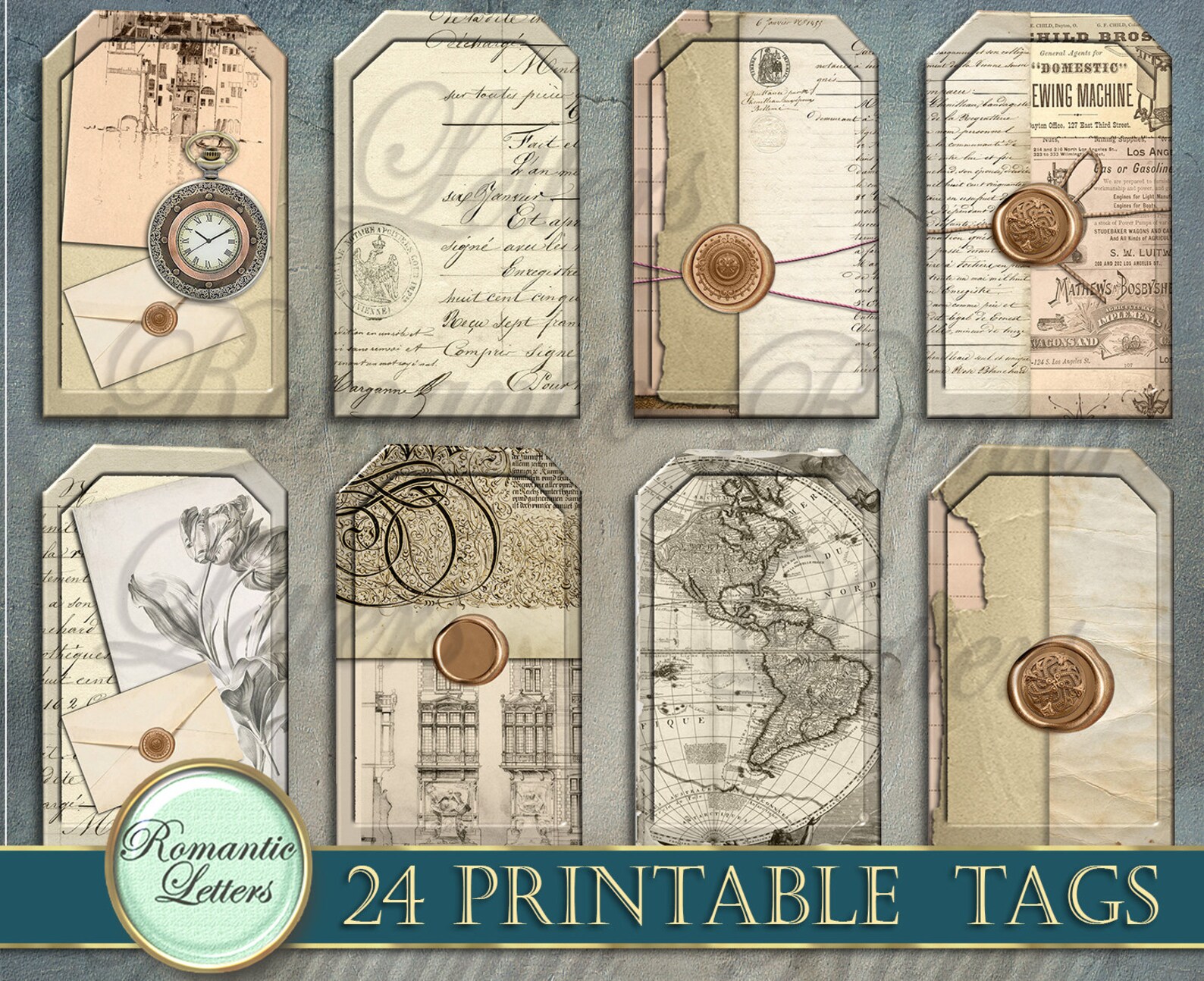 Printable Junk Journal Tags Printable Gift Tags Printable Bookmark ...