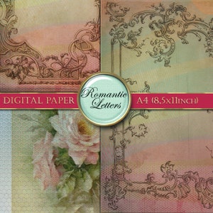 Vintage Digital Paper Pack Scrapbook Background Paper Digital Printable ...