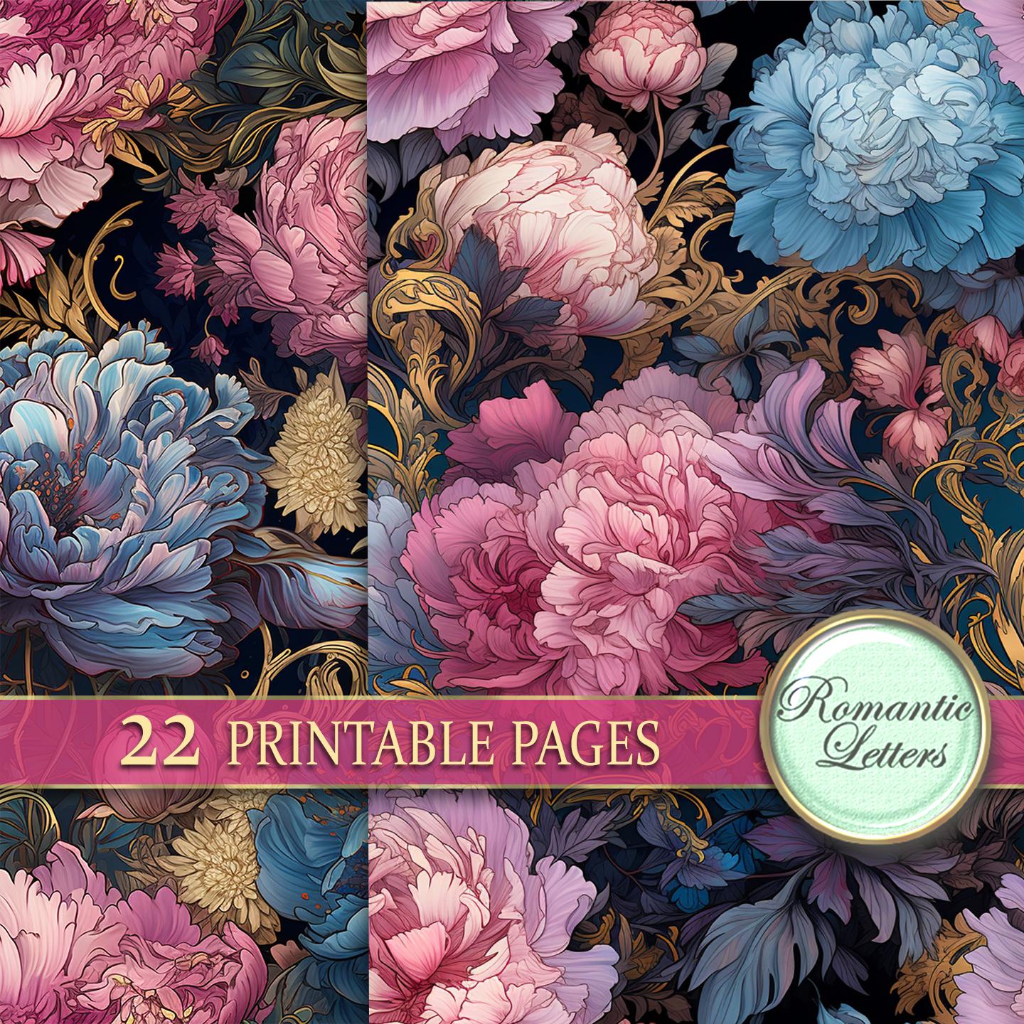 Digital Scrapbook Paper Pack Victorian Flower Botanical Digital ...