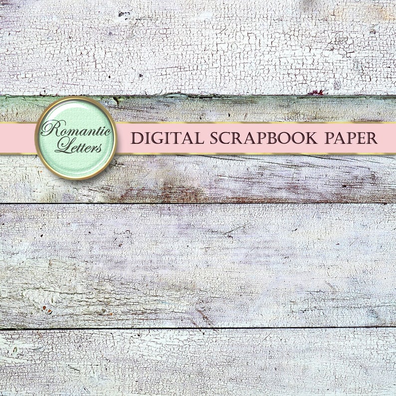 White Wood Digital Background Paper Shabby Chic Wedding | Etsy