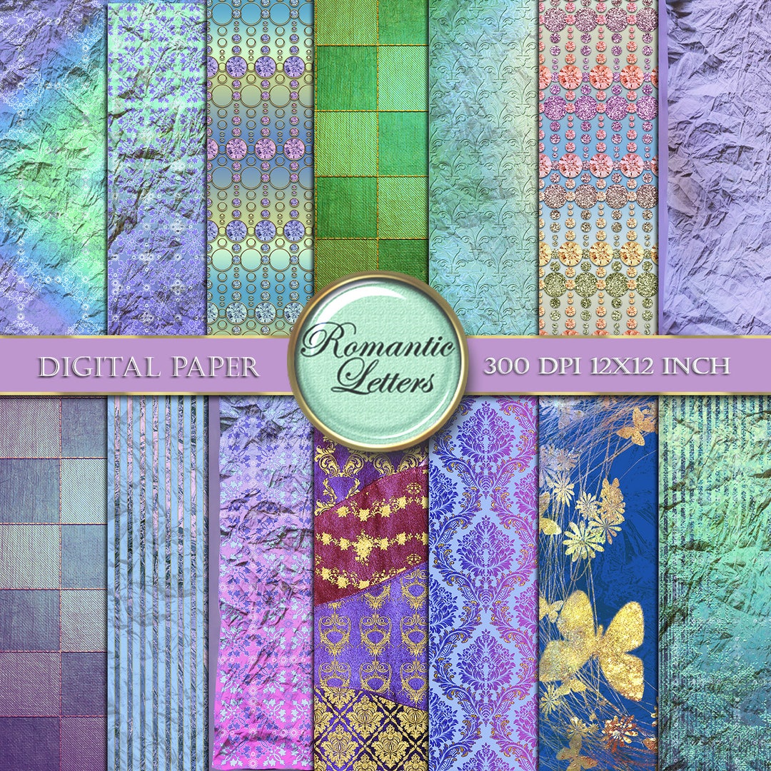 Digital Scrapbook Paper Pack Crumpled Paper Digital Shabby Chic Paper ...