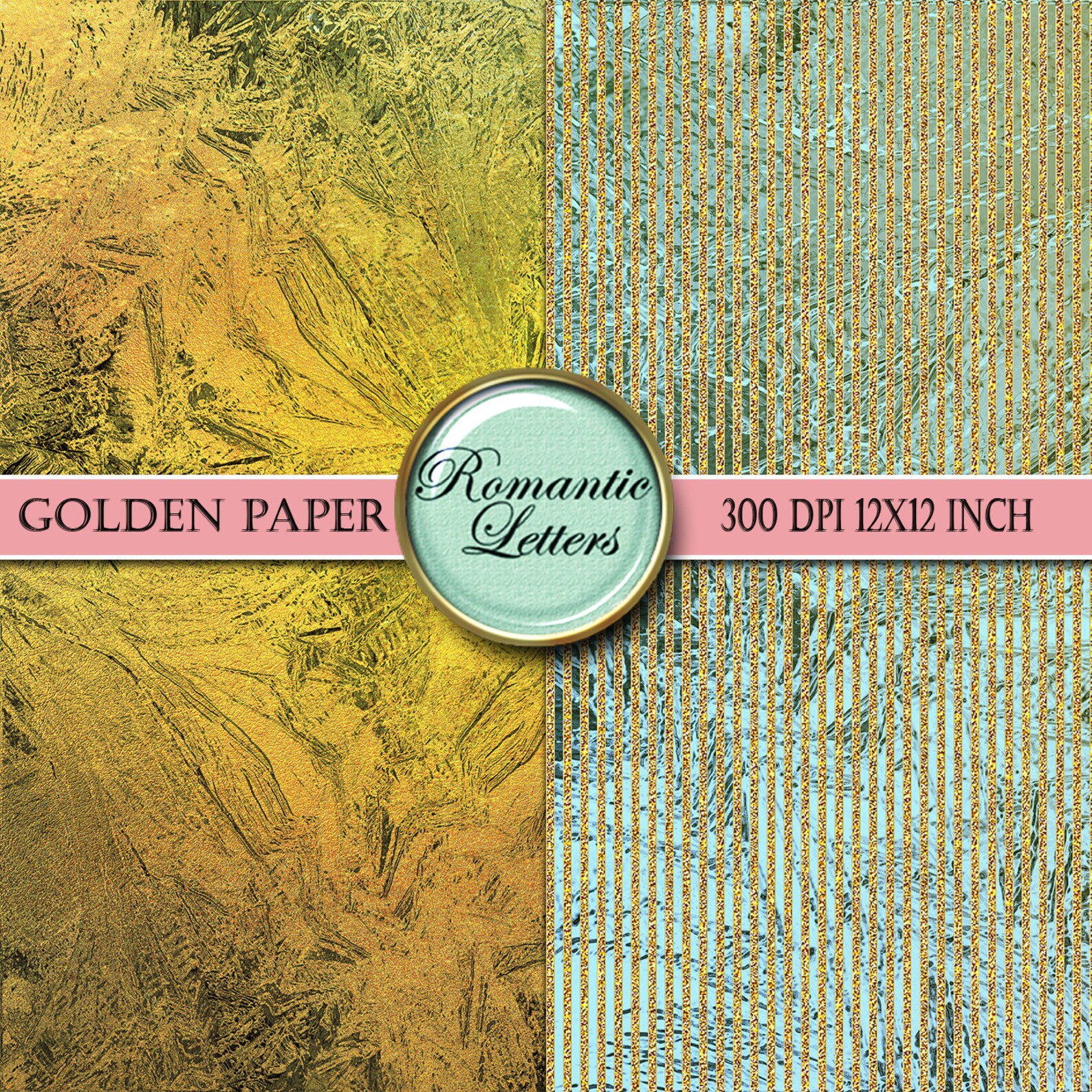 Gold Glitter Digital Paper Gold Digital Scrapbook Paper Pack | Etsy