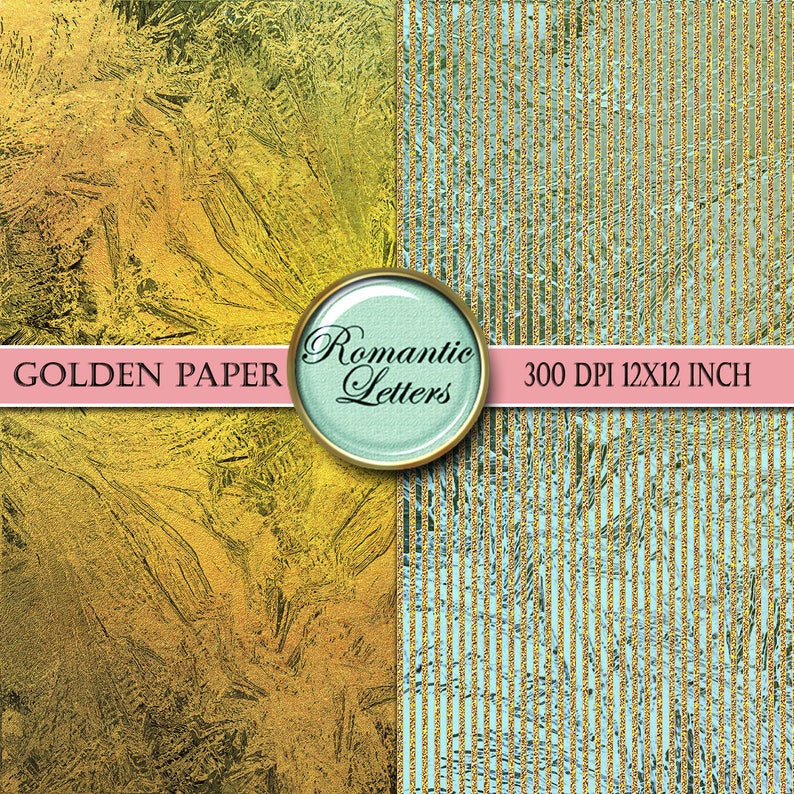 Gold Glitter Digital Paper Gold Digital Scrapbook Paper Pack - Etsy