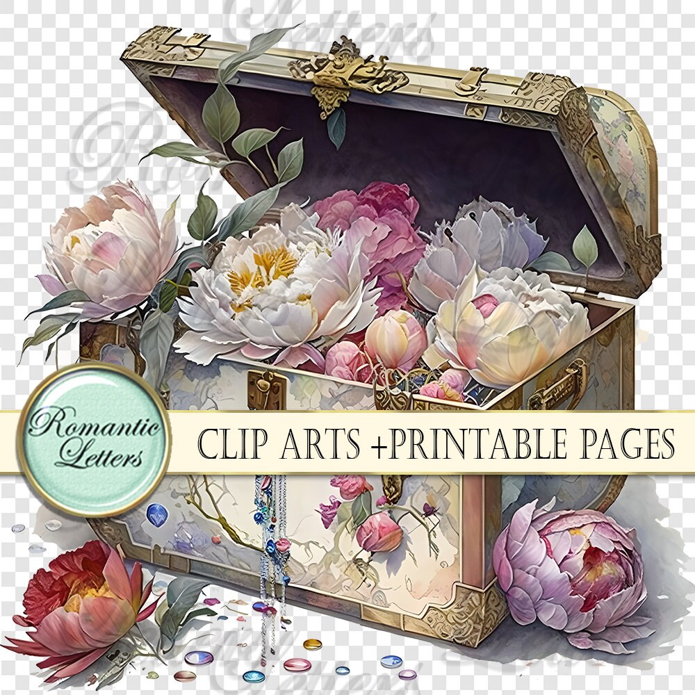 Digital Scrapbook Wedding Clip Art Flowers Watercolor Clipart - Etsy