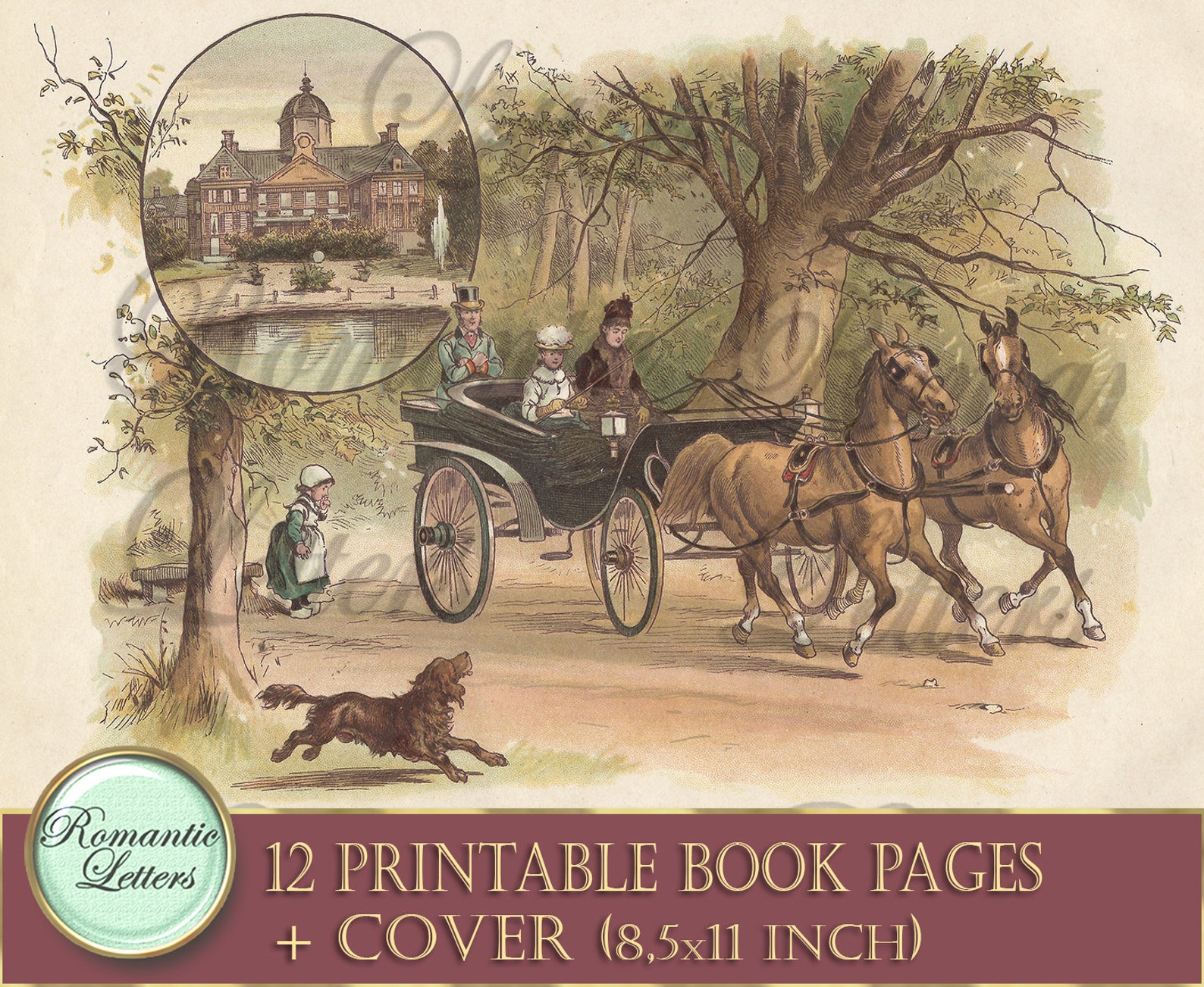 Printable Old Book Pages Victorian Paper Antique Book Illustrations ...