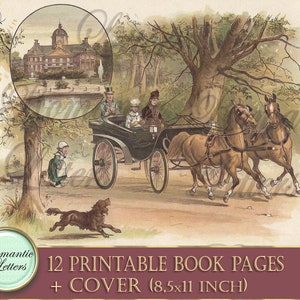Printable Old Book Pages Victorian Paper Antique Book Illustrations ...