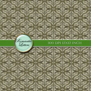 Damask Digital Paper Pack Digital Scrapbook Paper Digital Vintage ...