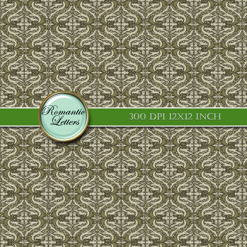 Damask Digital Paper Pack Digital Scrapbook Paper Digital - Etsy