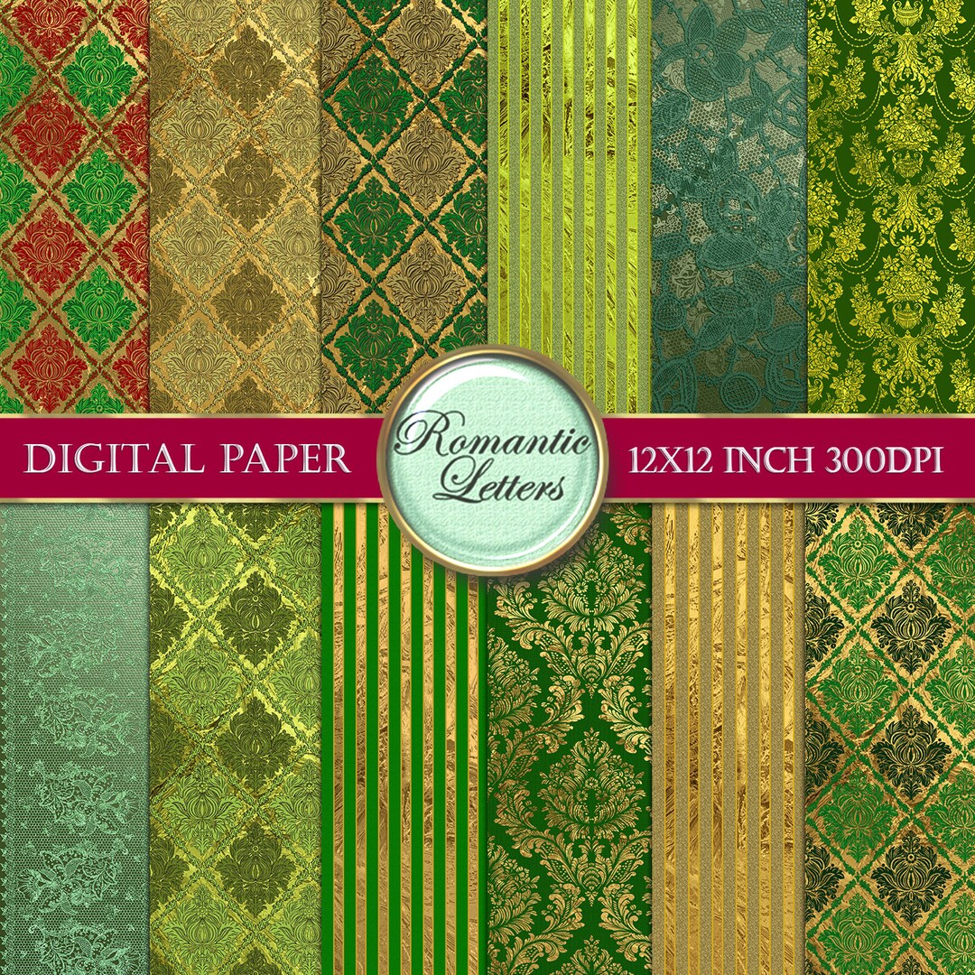 Digital Damask Digital Printable Paper Pack Digital Scrapbook Digital ...