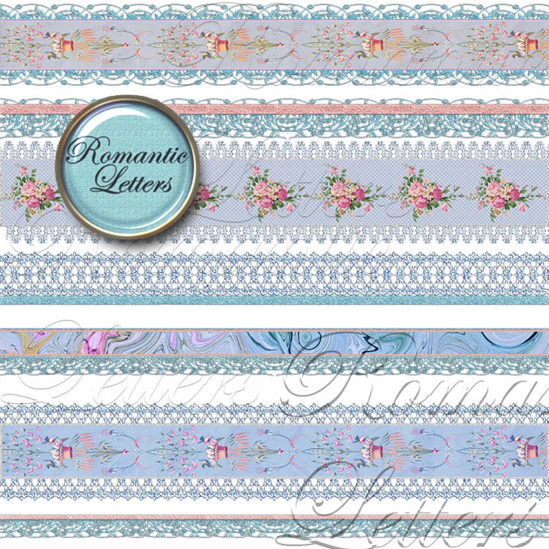 Digital Clip Art Lace Shabby Chic Rose Border Lace Digital Scrapbook ...