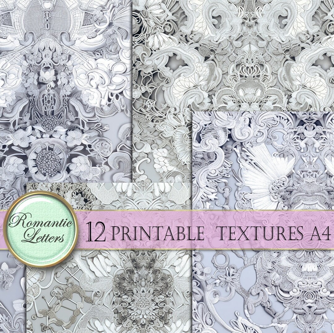 Digital Paper Lace Wedding Scrapbook Printable Paper Pack Digital ...