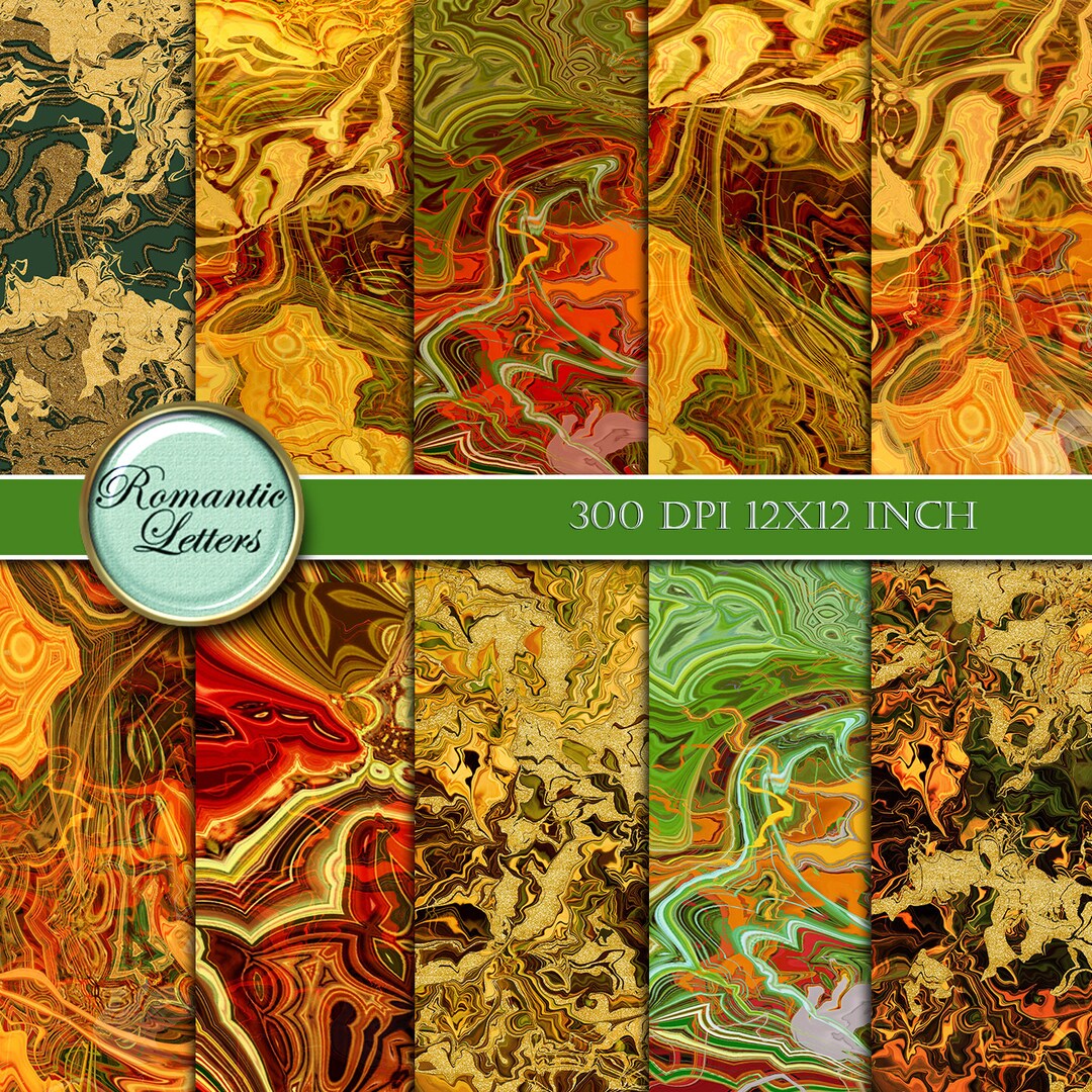 Autumn Digital Scrapbook Paper Pack Autumn Digital Marbled Paper ...