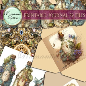 Magic Printable Junk Journal Kit Printable Journal Pages Card Tag Cover ...