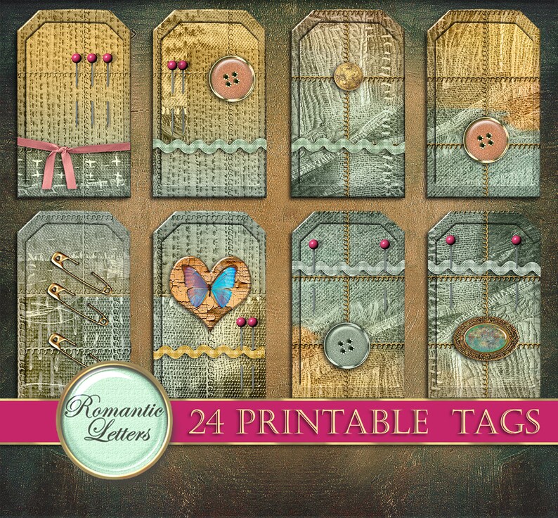 Printable Scrapbook Tags Printable Gift Tags Vintage Printable - Etsy