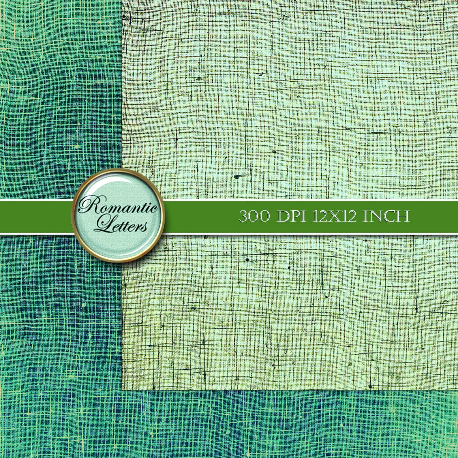 Green Linen Digital Paper Pack Digital Scrapbooking Linen Texture ...