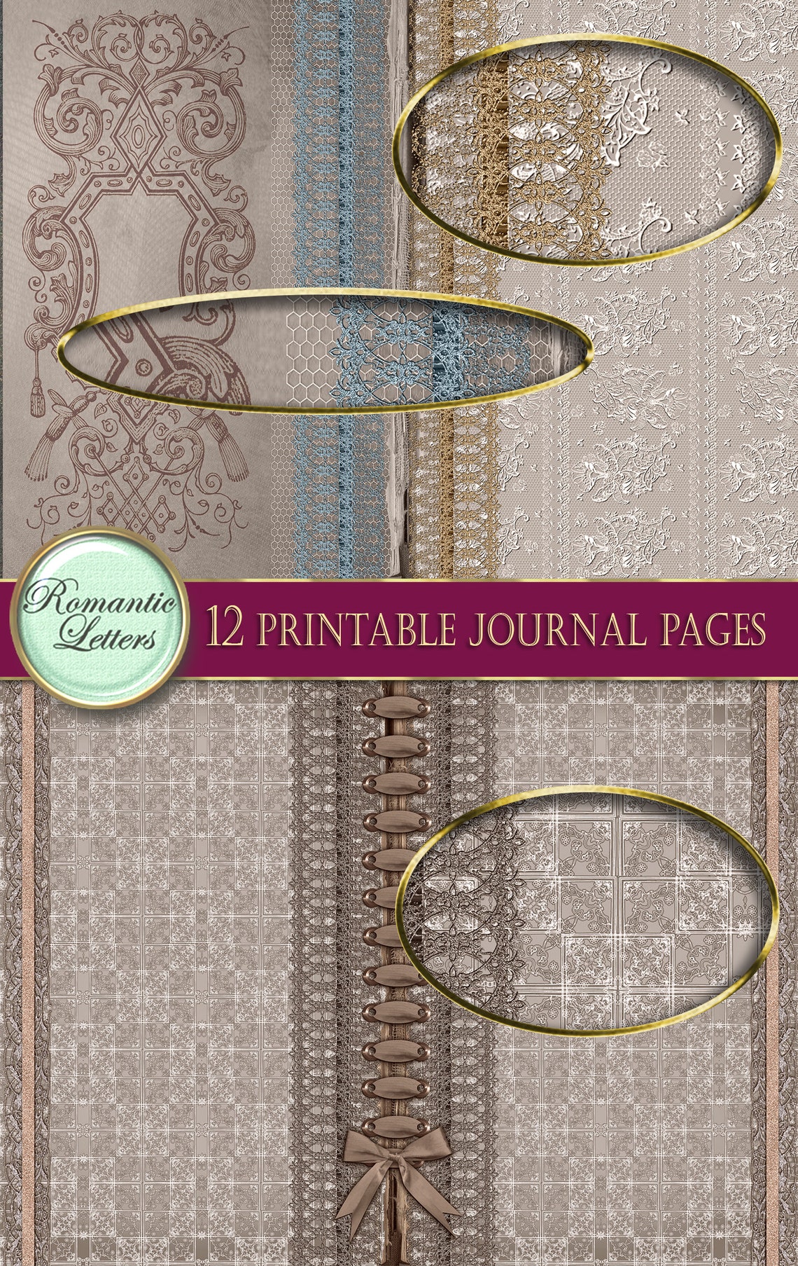 Printable Junk Journal Pages Digital Scrapbook Background | Etsy