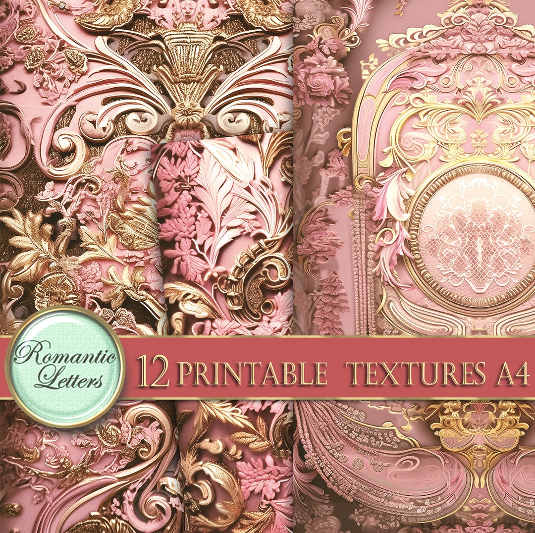 Digital Paper Gold Digital Scrapbook Paper Pack Digital Texture Golden ...