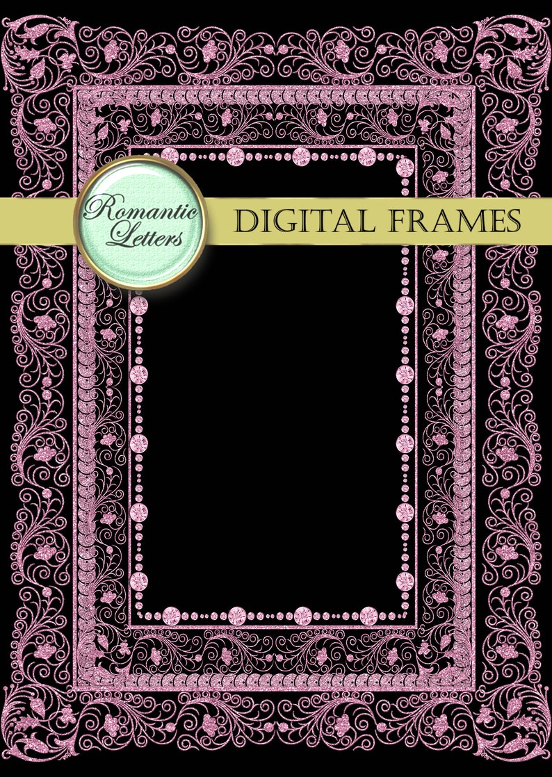 Digital Scrapbook Frames Gold Clip Art Lace Digital Scrapbook | Etsy