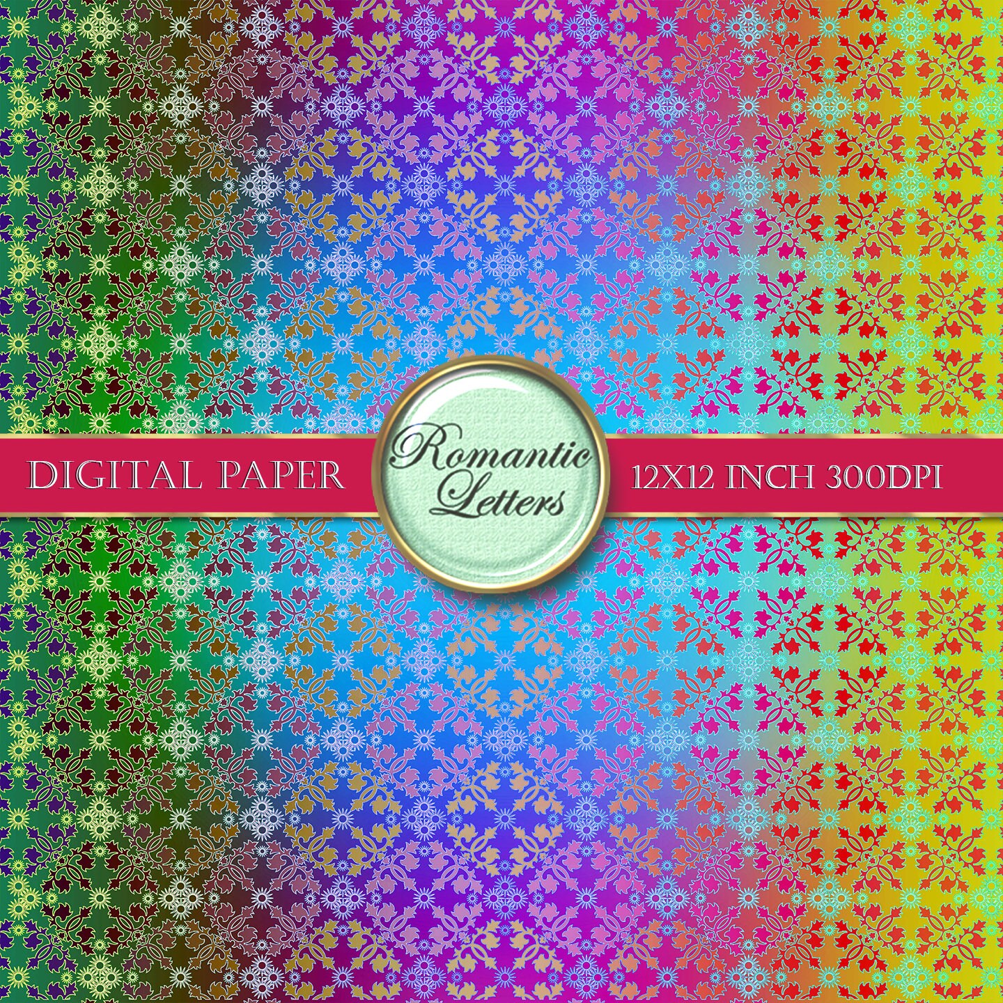 Digital Damask Digital Printable Paper Pack Digital Scrapbook Digital ...