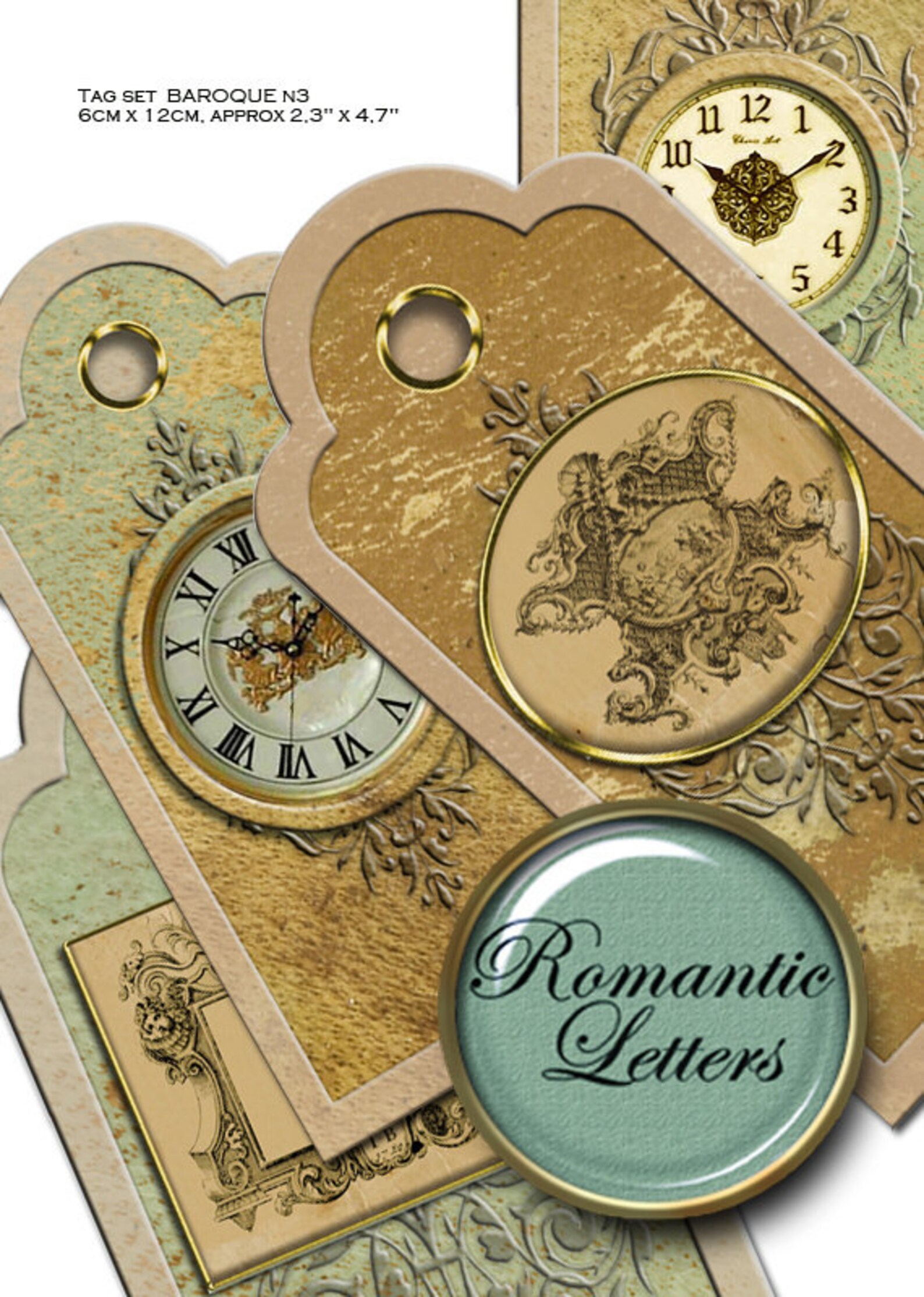 Steampunk Digital Gift Tag Printable Digital Tag Shabby Chic | Etsy