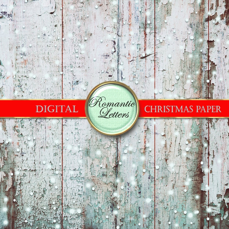 Digital Christmas scrapbook digital paper pack shabby | Etsy