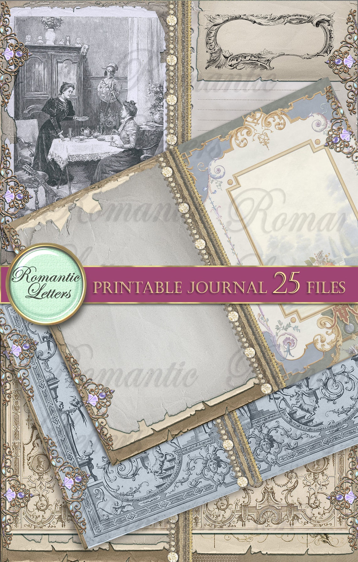 Printable Junk Journal Kit Victorian Digital Scrapbooking Victorian ...