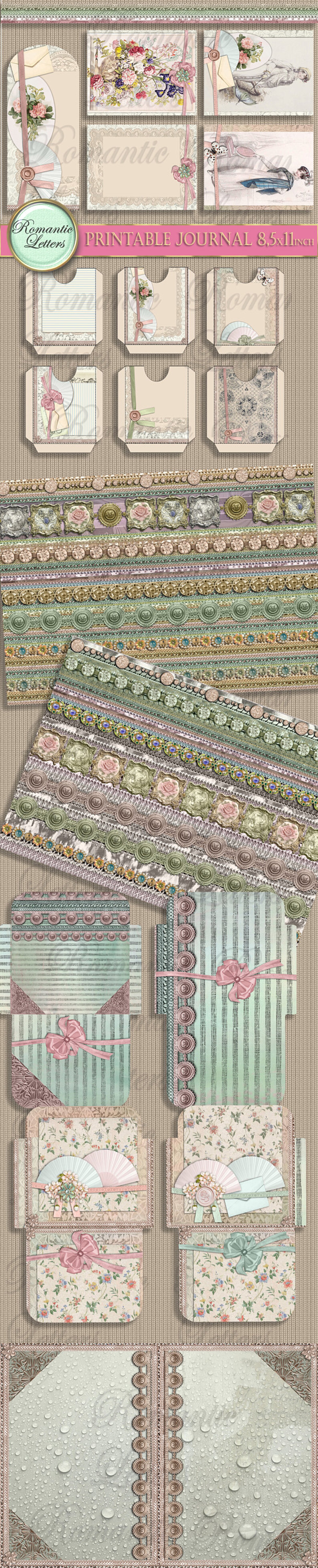 Printable Junk Journal Kit Printable Scrapbook Paper 8.5x11 Digital ...