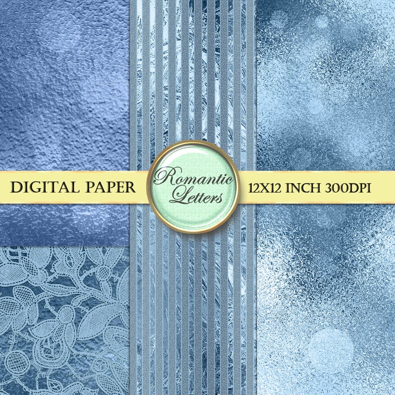 Digital scrapbook paper digital paper blue digital background | Etsy