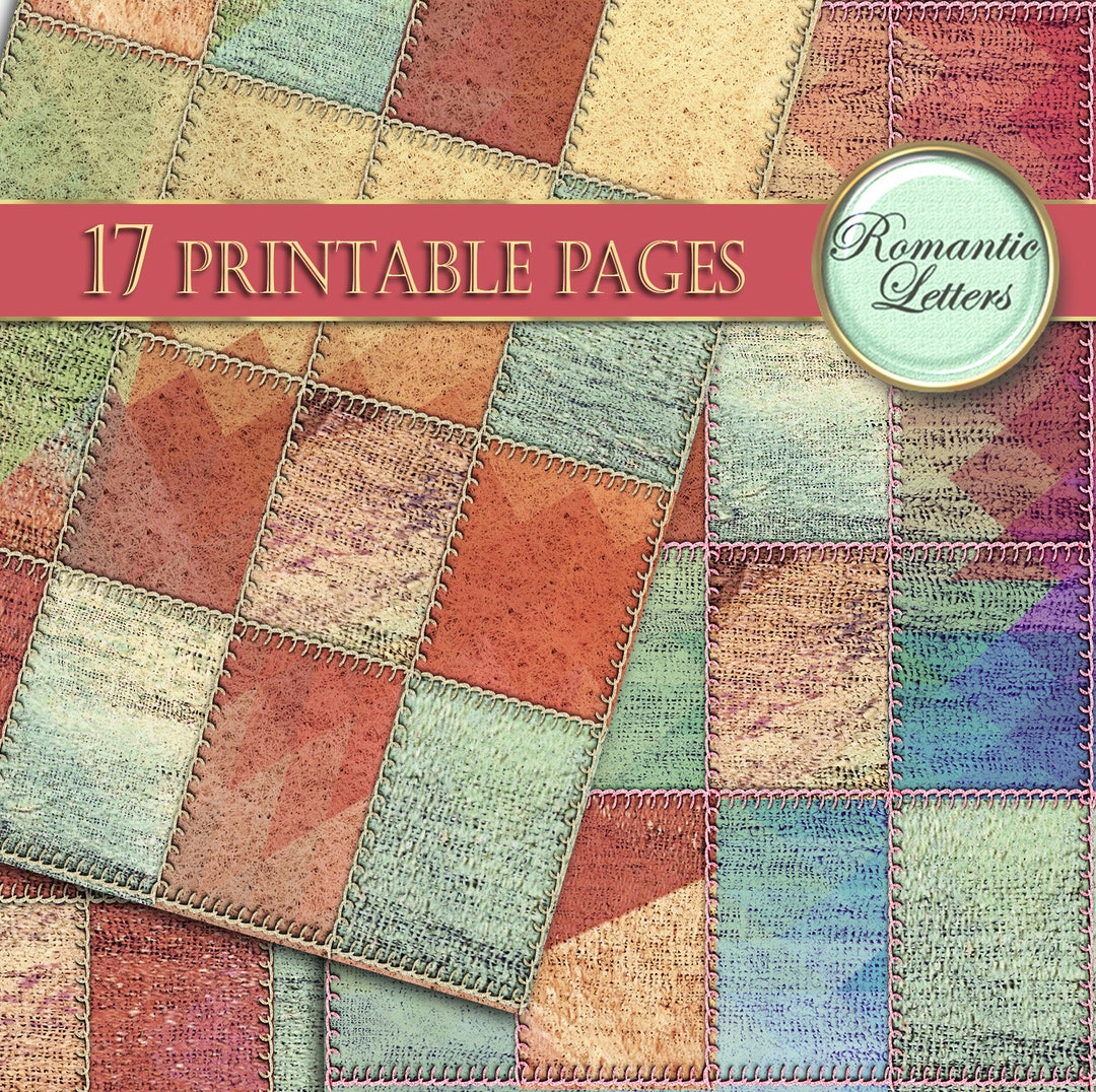 Patchwork Digital Paper Pack. Linen Texture Printable Paper. Printable ...