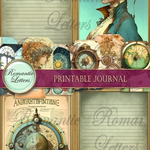 Steampunk Printable Junk Journal Kit Digital Scrapbook Printable ...