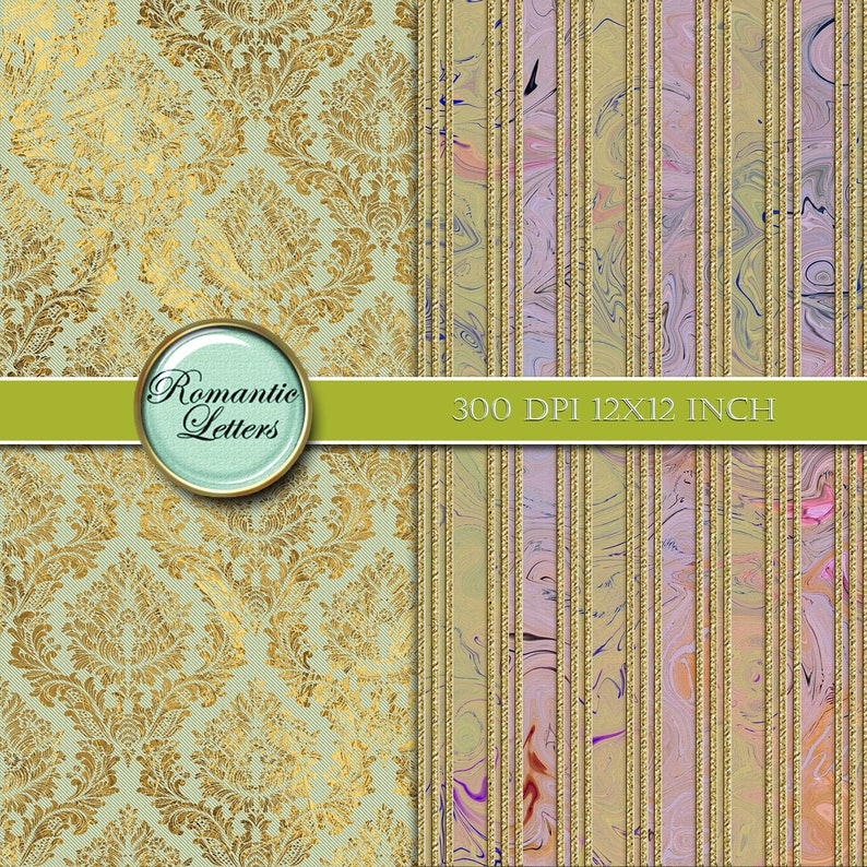 Gold Digital Scrapbooking Paper Pack Digital Gold Paper | Etsy