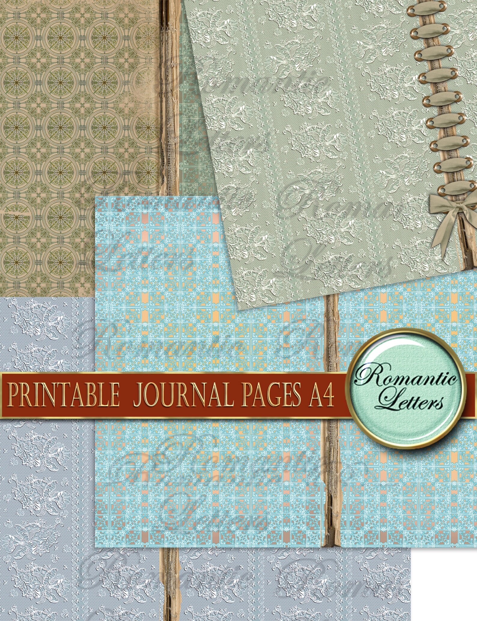 Printable Junk Journal Pages Printable Old Journal Paper Craft | Etsy