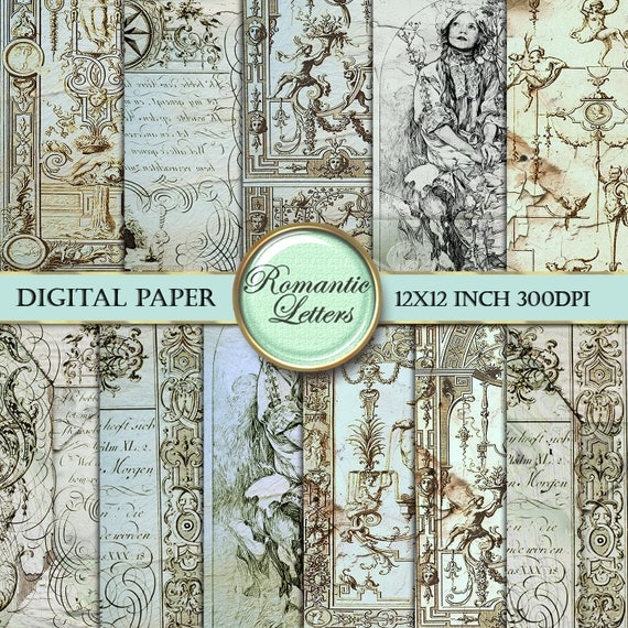 Old Vintage Papers Vintage Digital Scrapbook Kit Digital Papers ...