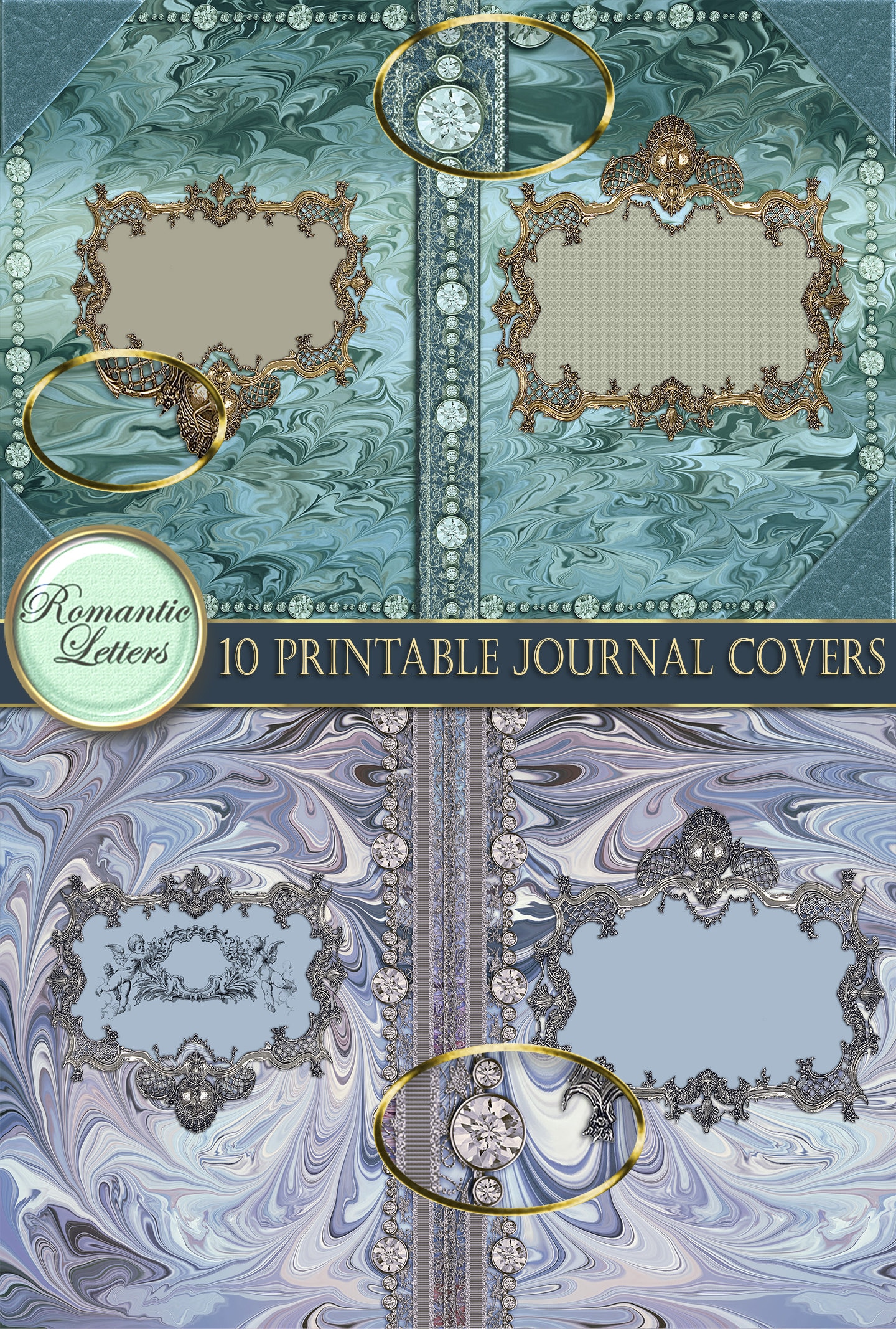 Printable Junk journal covers kit digital scrapbook cover | Etsy