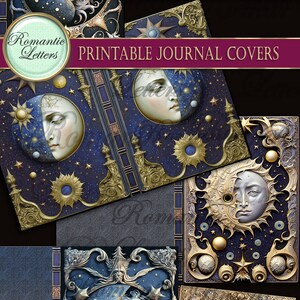 Printable Journal Covers Celestial Digital Scrapbooking Printable Junk ...