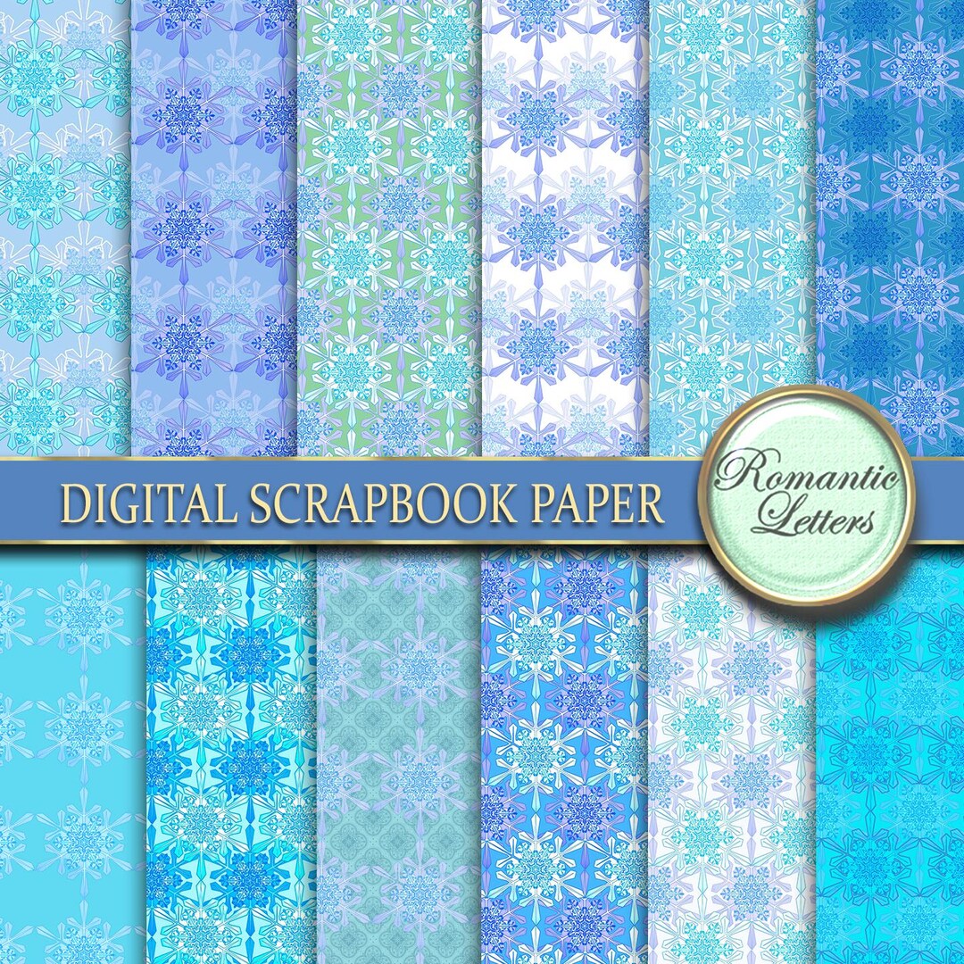 Digital Scrapbook Paper Winter Printable Frozen Winter Wedding Snow ...