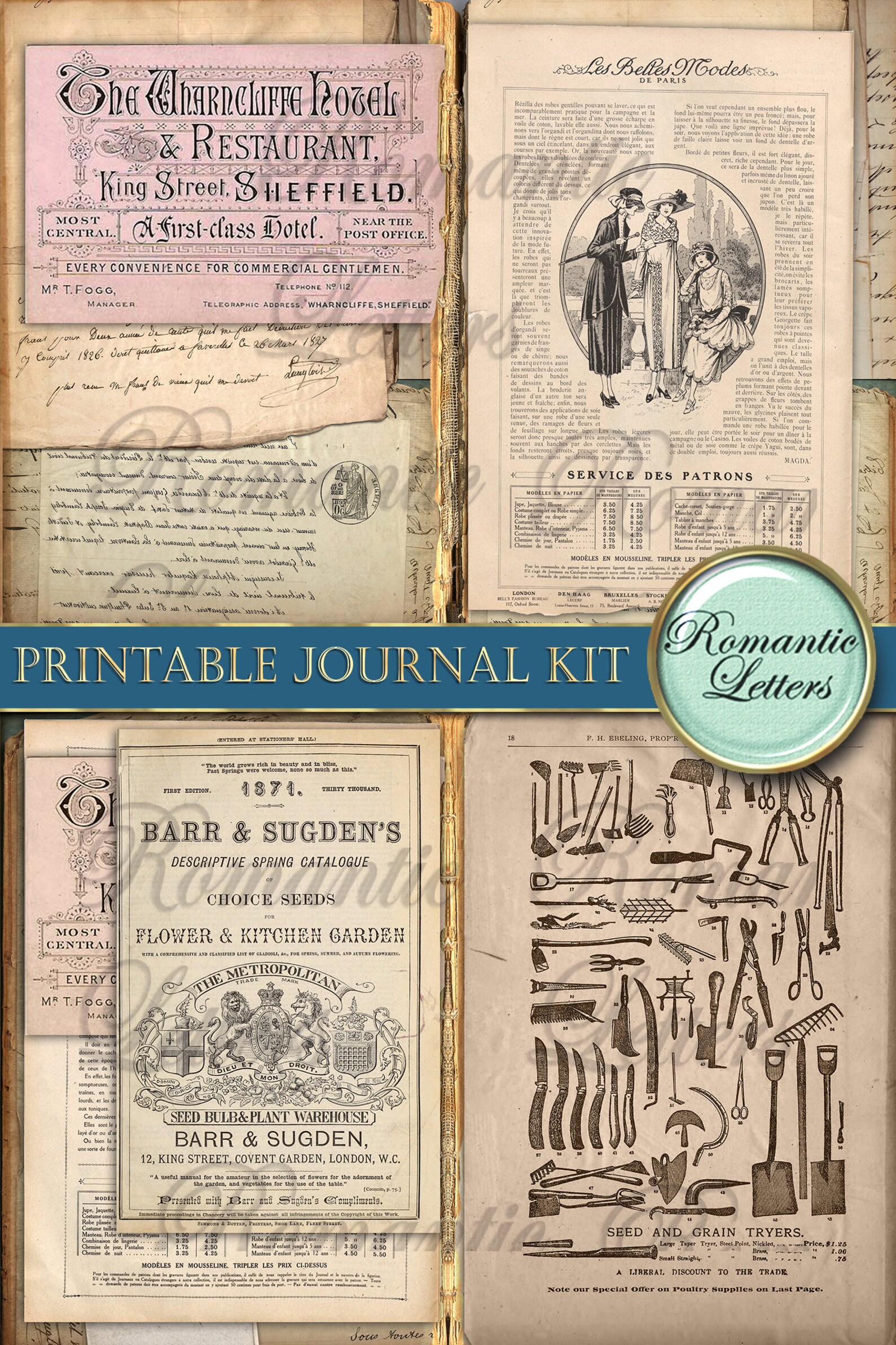 Digital Paper Pack Scrapbook Background Paper Digital | Etsy