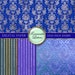 Damask Gold Digital Paper Pack Digital Background Paper Blue Gold Foil ...