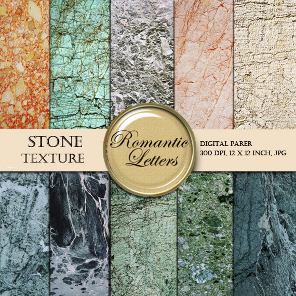 Marble Stone Texture Digital Paper Pack Digital Scrapbook - Etsy