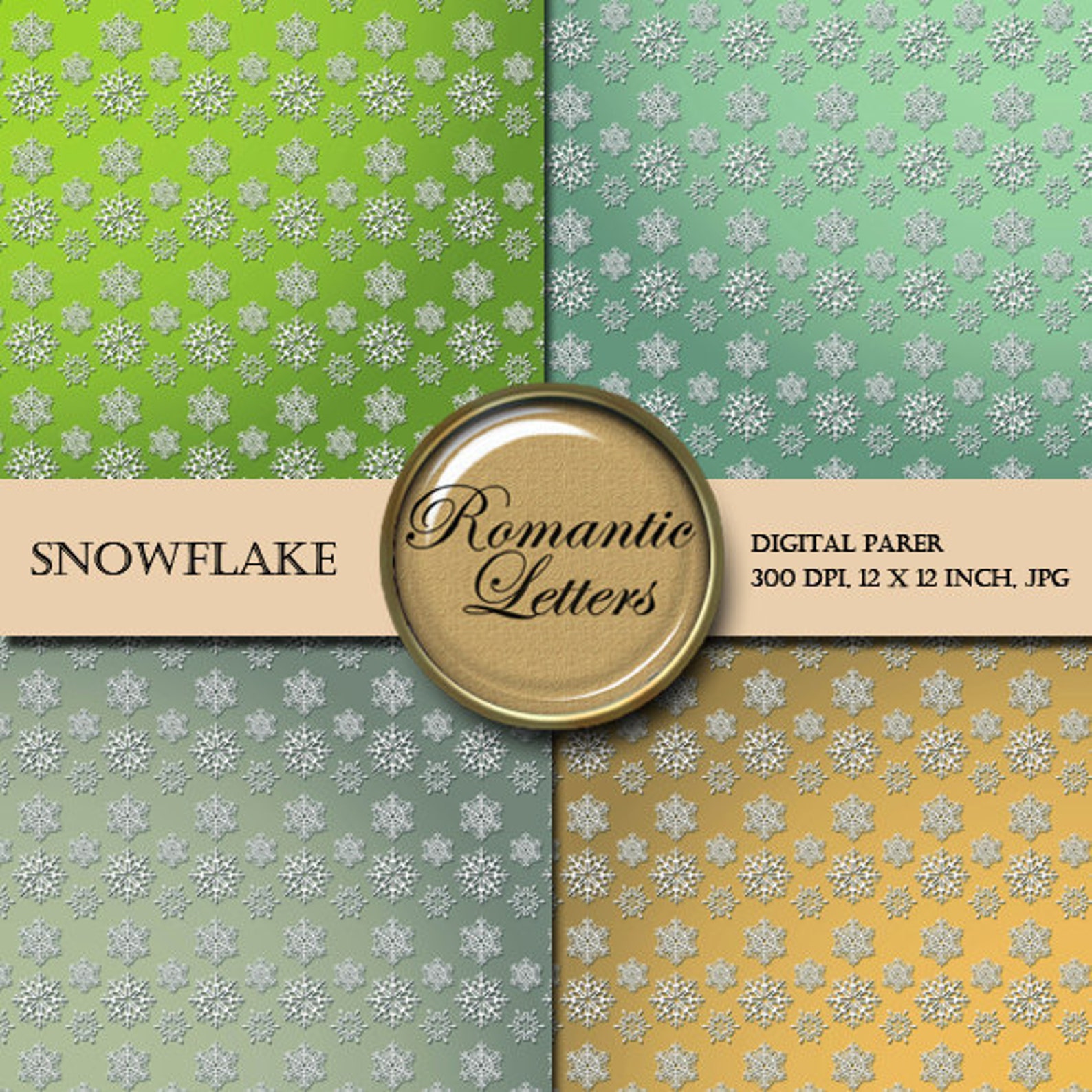 Winter Snowflake Digital Scrapbook Paper Pack Digital Winter - Etsy