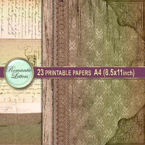 8.5x11 Old Paper Textures Digital Paper Pack Digital Background Vintage ...