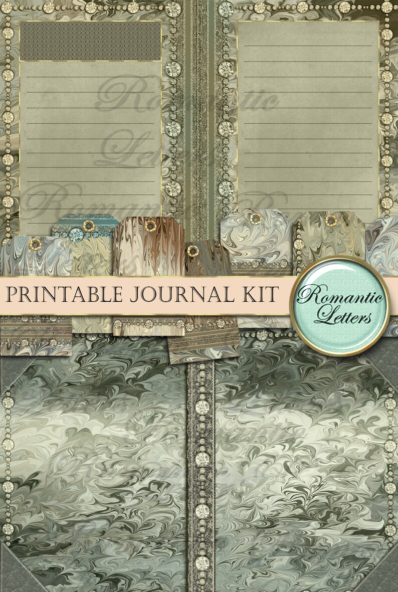 Printable Junk Journal Kit Digital Scrapbook Backgrounds - Etsy