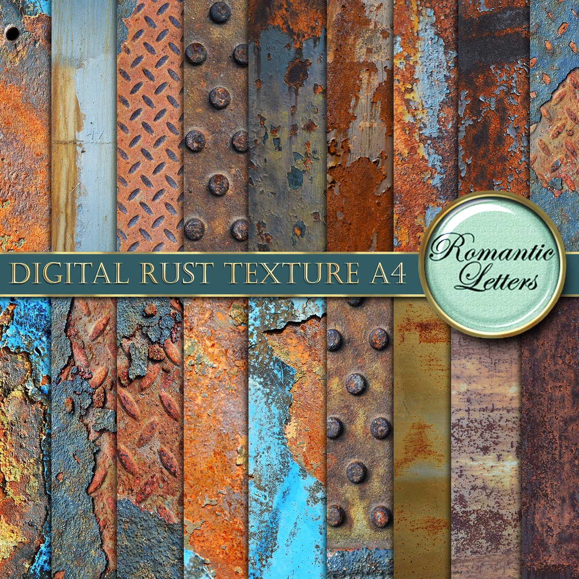 Digital Paper Pack Rust Texture Grunge Digital Photography - Etsy