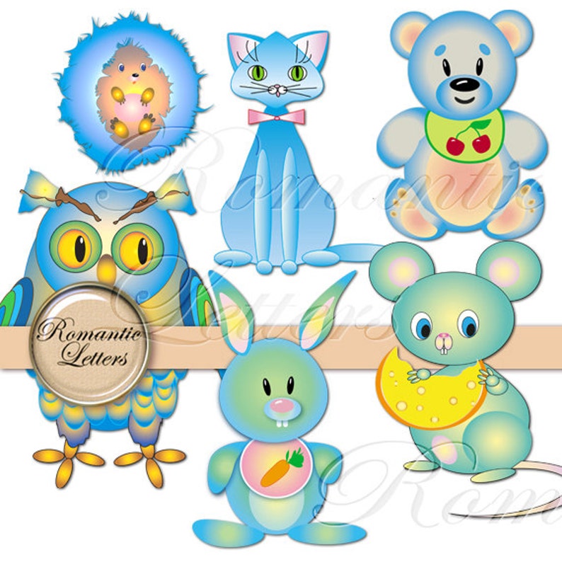 Digital Clipart Animal Digital for Kids Scrapbook Background - Etsy