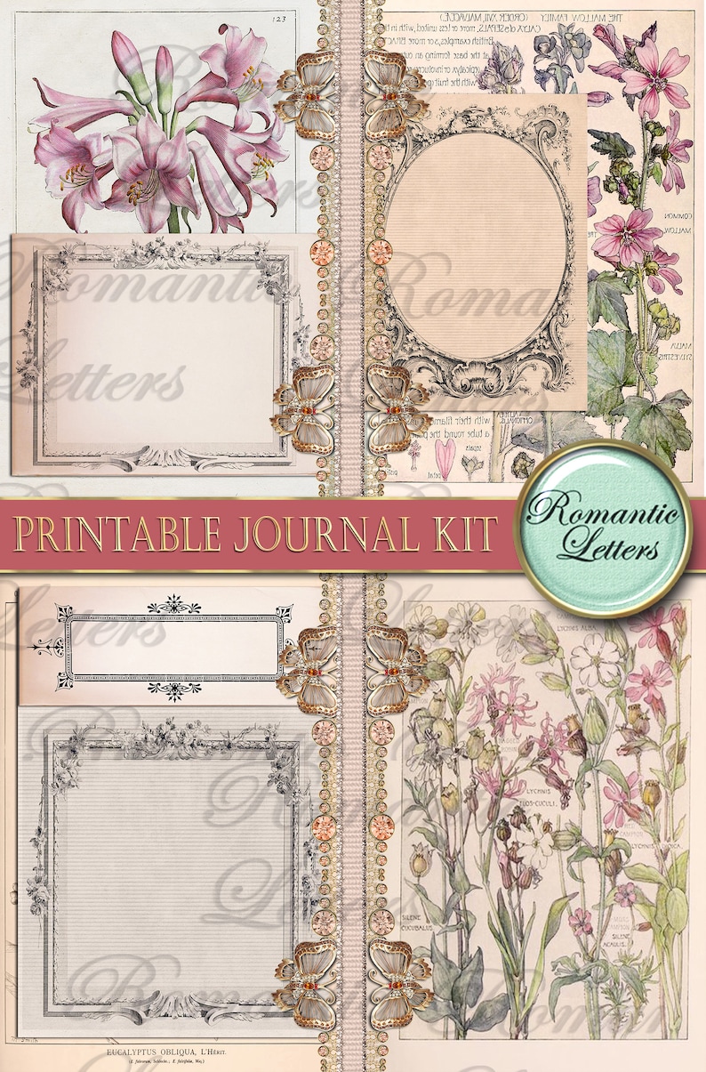 Printable Junk journal kit digital collage sheet printable | Etsy